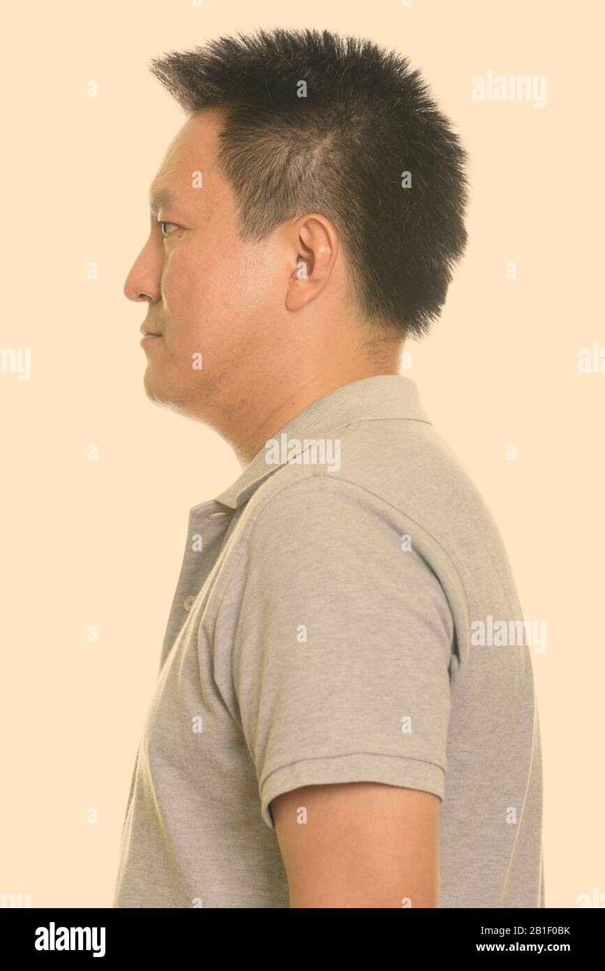 Close up profile view of Japanese man Stock Photo - Alamy