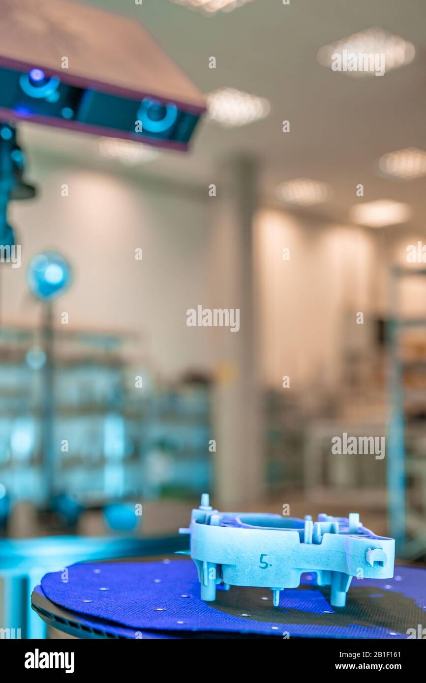 Scanning components for production, using 3d laser scanner Stock Photo ...