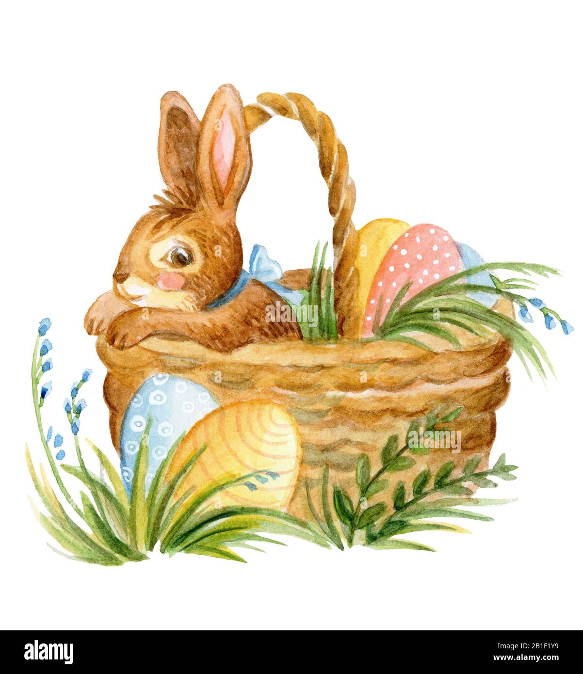 Vintage Easter Basket Clipart