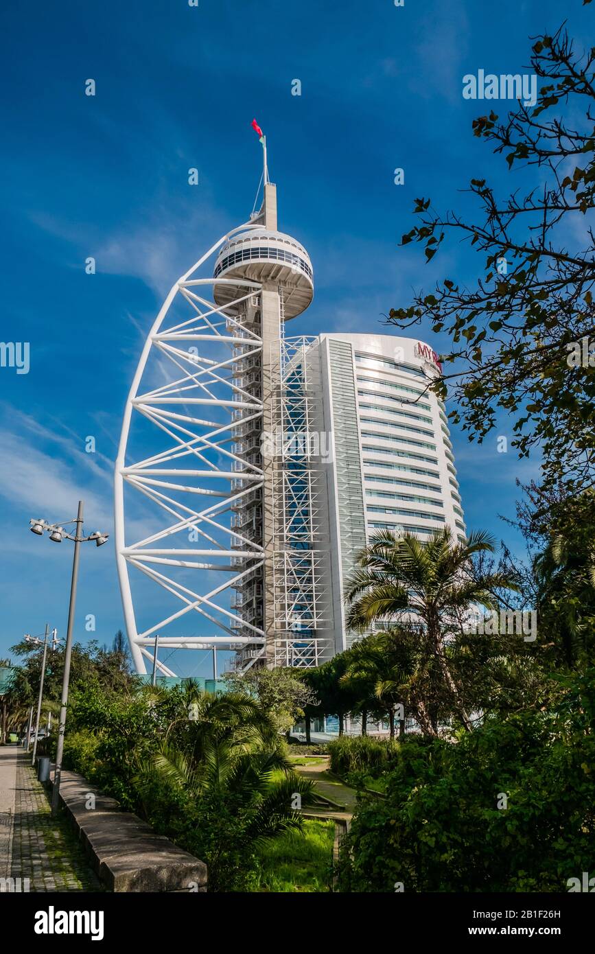 Vasco da Gama tower is Lisbon's tallest building Stock Photo - Alamy