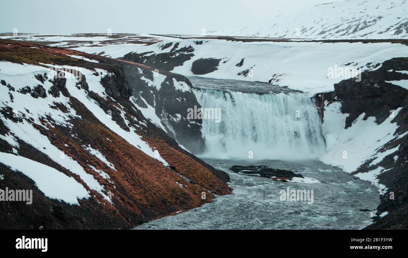 Thorufoss Waterfall in Winter, Iceland 2020 Stock Photo - Alamy
