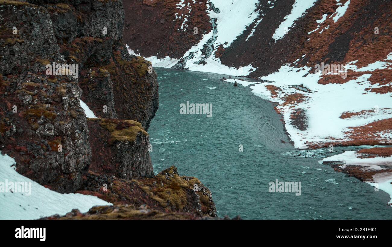 Amazing River Curves Near Thorufoss Waterfall, Iceland Stock Photo - Alamy