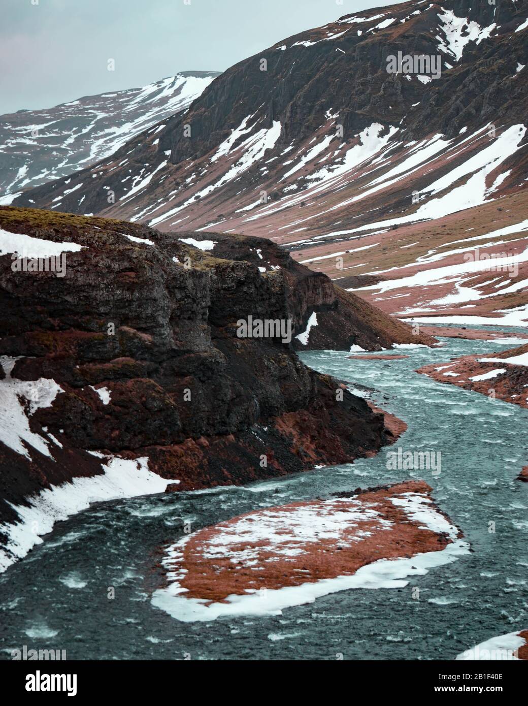 Amazing River Curves Near Thorufoss Waterfall, Iceland Stock Photo - Alamy