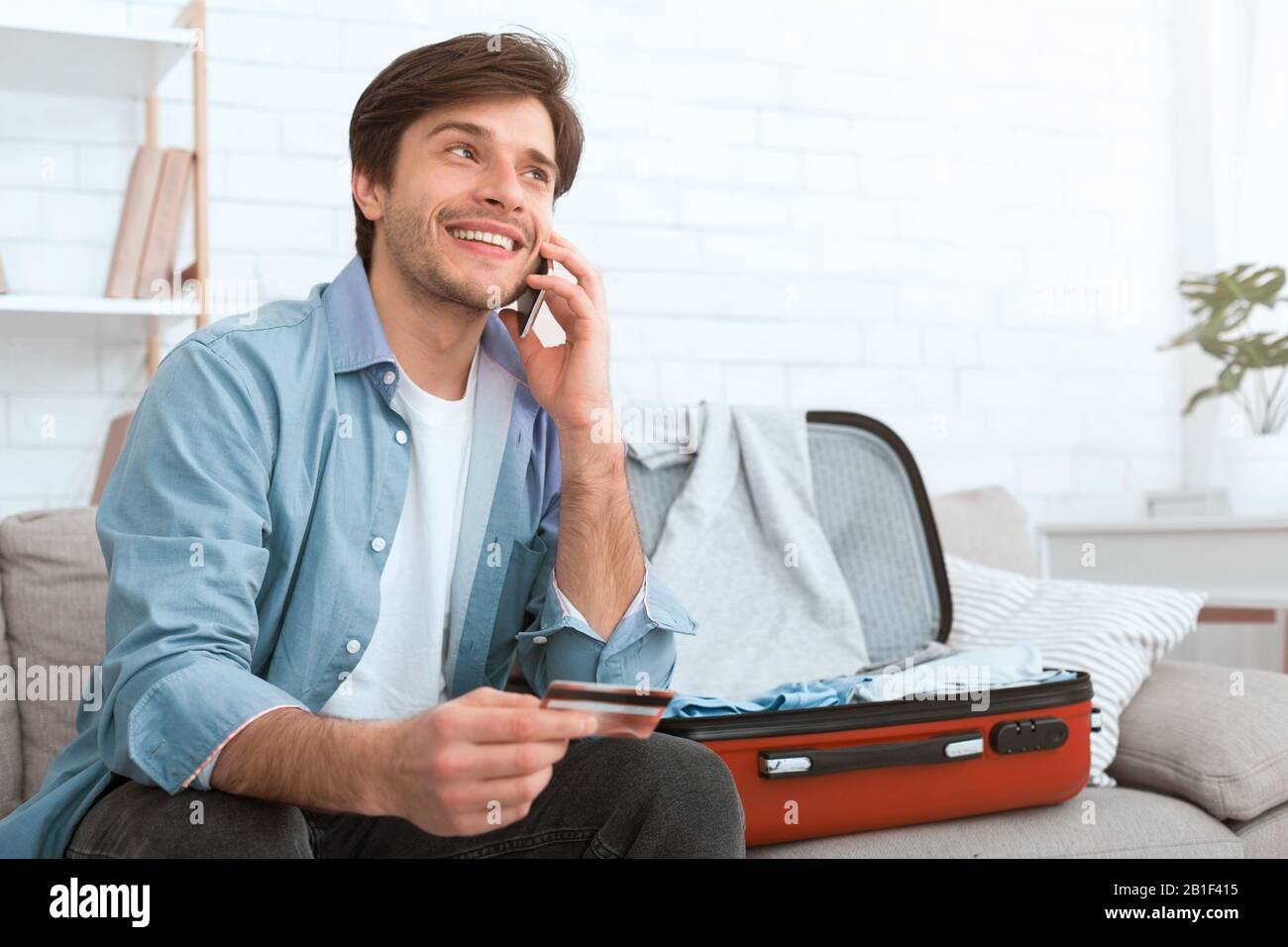 Booking talking hi-res stock photography and images - Alamy