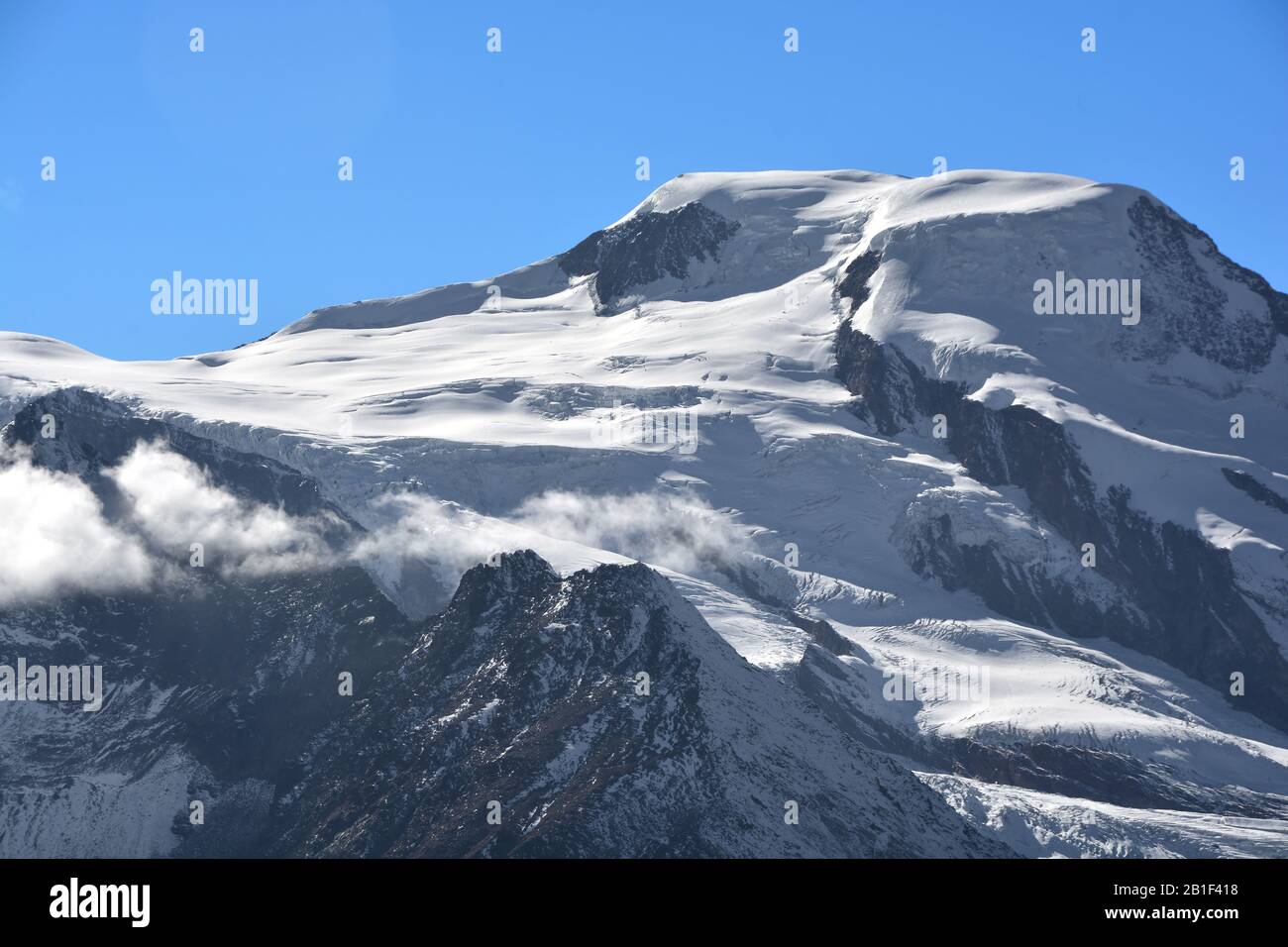 The ice covered summit of Alphubel of the Mischabel Group in the ...