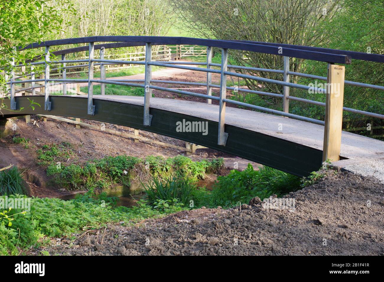 Metal Footbridge over the Panny Steam. Ludwell Valley Park, Exeter ...