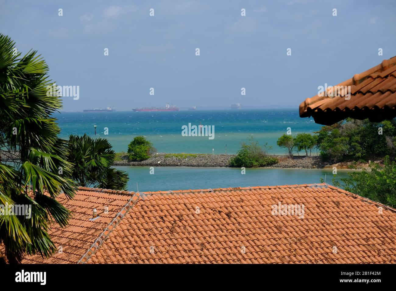 Batam Indonesia - Viewpoint to Singapore Strait in Nongsa area Stock ...