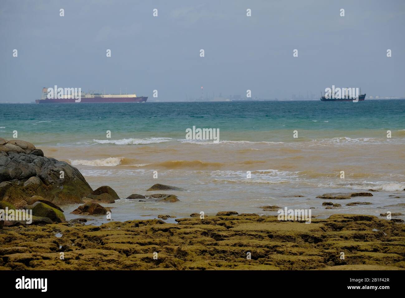 Batam Indonesia - Viewpoint to Singapore Strait from Nongsa coastline ...