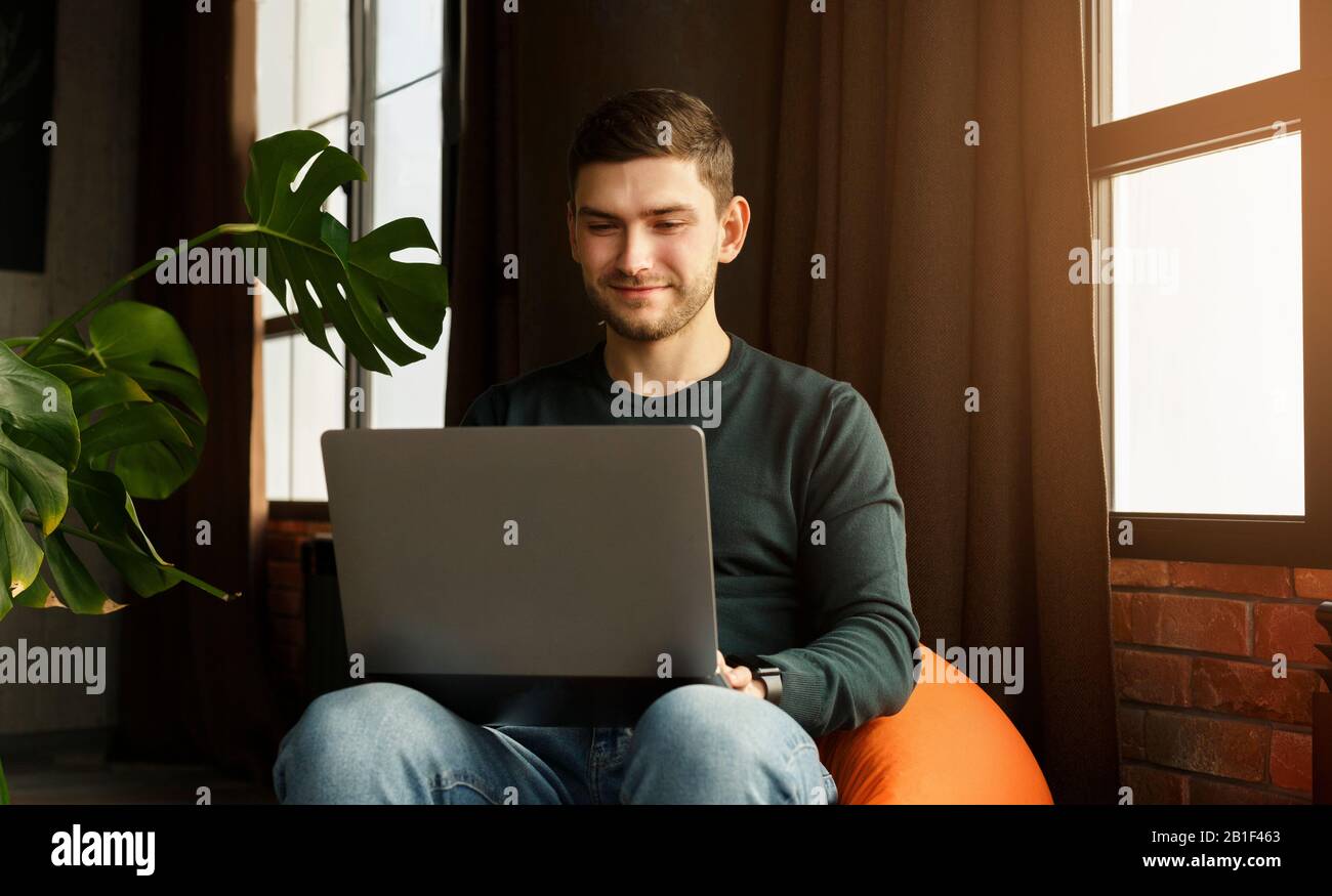 Online programmer career man hi-res stock photography and images - Alamy