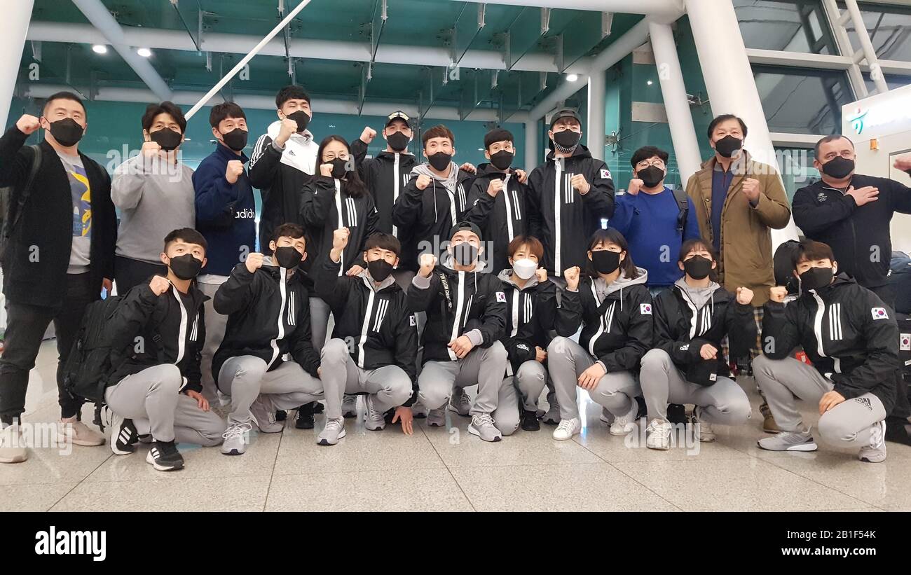 25th Feb, 2020. S. Korean boxing team leaves for Jordan The South ...