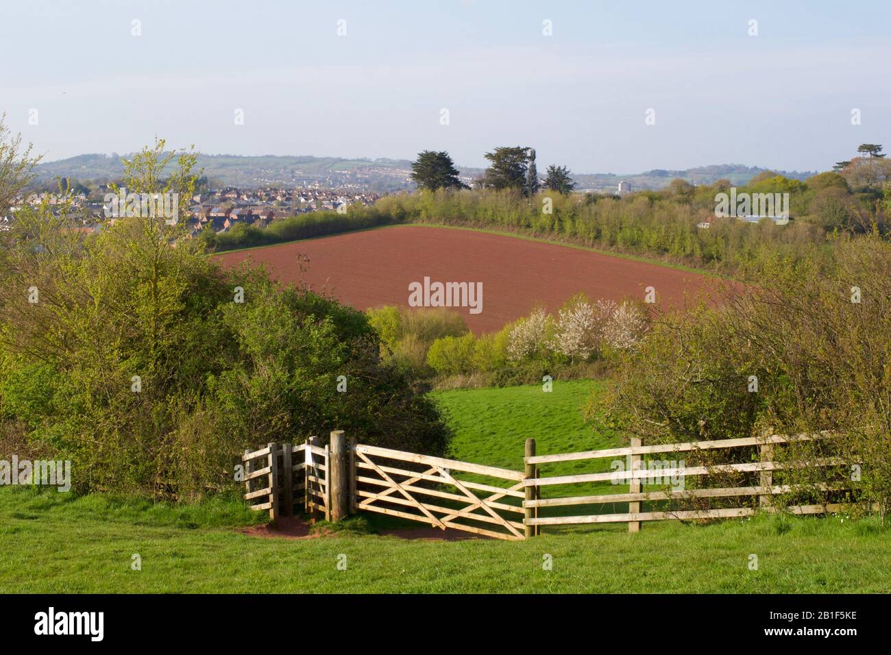 Ploughed Field beyond Wooden Fence and Gate at Ludwell Valley Park ...