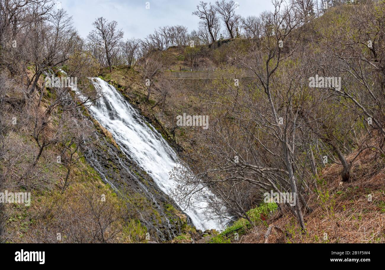 Oshinkoshin Waterfall on springtime. One of Japan top 100 waterfalls in ...