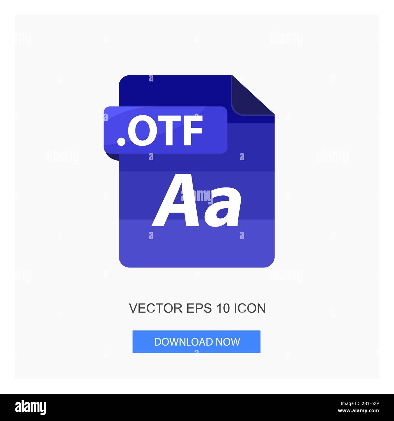 Document Formats .OTF File Paper Blue Tone Color Flat Icon Vector ...