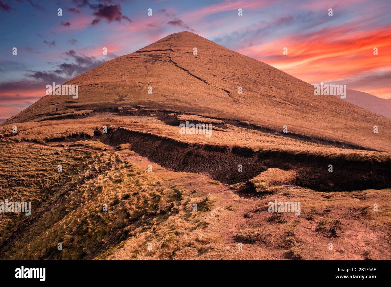 Ascending Galtymore Mountain at a beautiful sunset. It is the highest ...