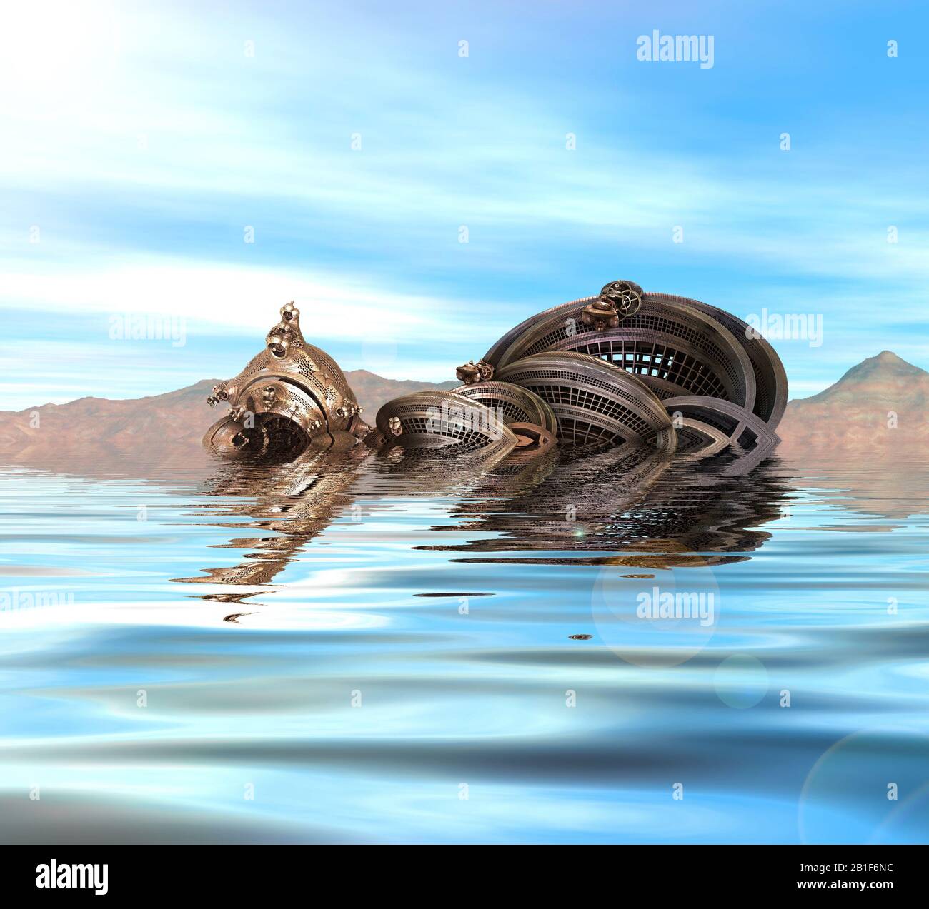 Computer rendered virtual scenery for art and entertainment Stock Photo ...