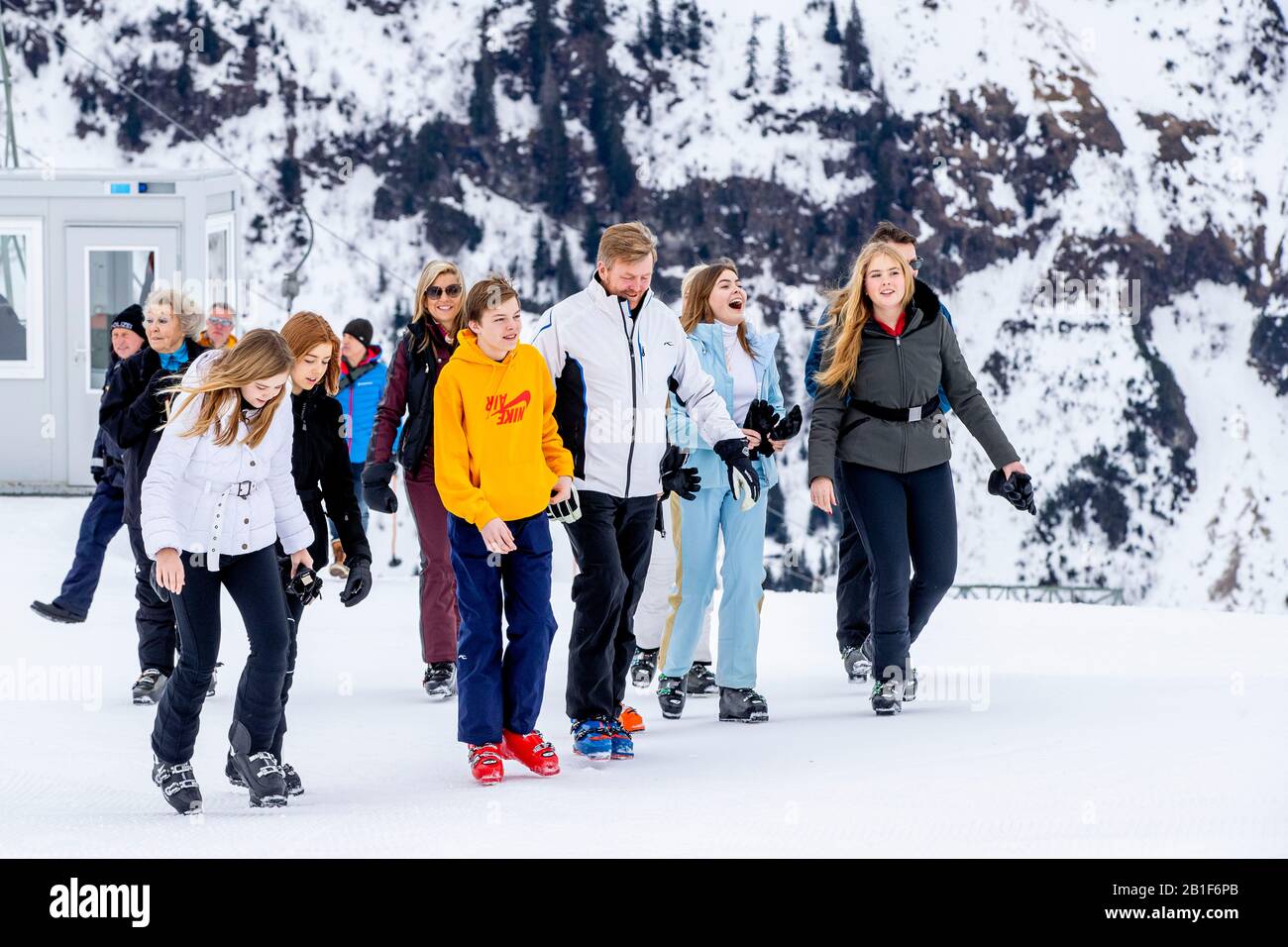 Lech am Arlberg, Austria. 25th Feb, 2020. King Willem-Alexander, Queen ...