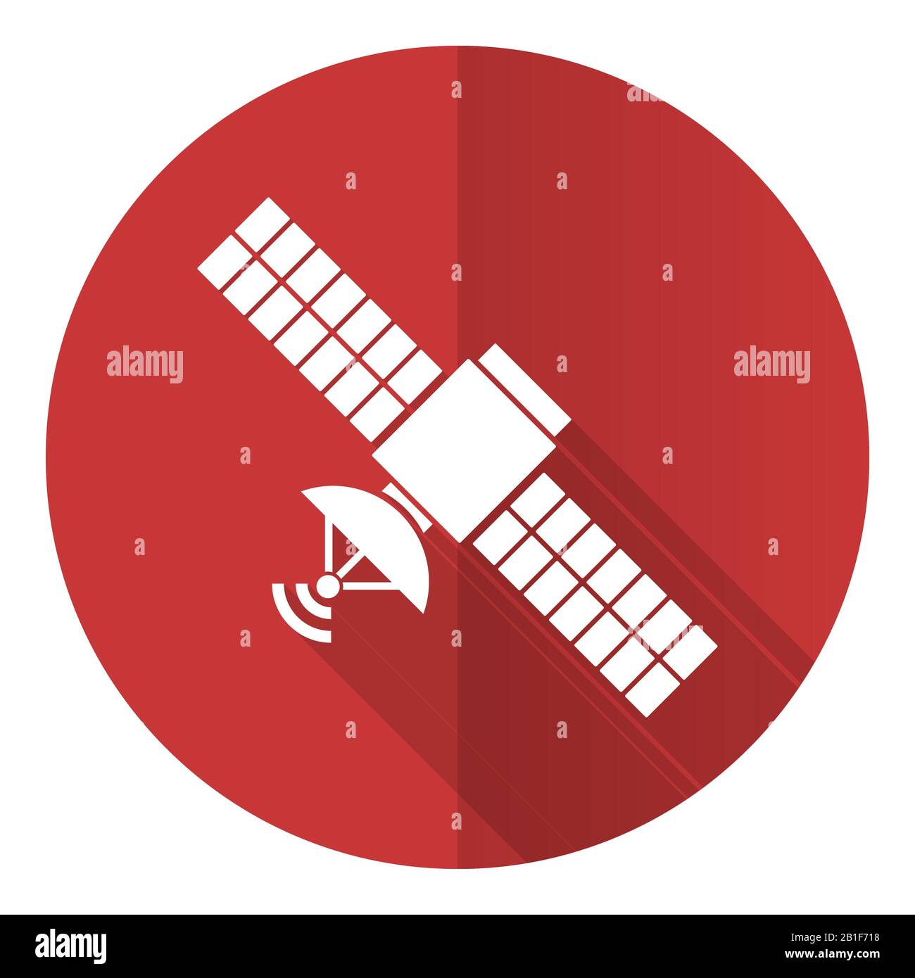 Satellite flat design vector icon, connection, communication ...