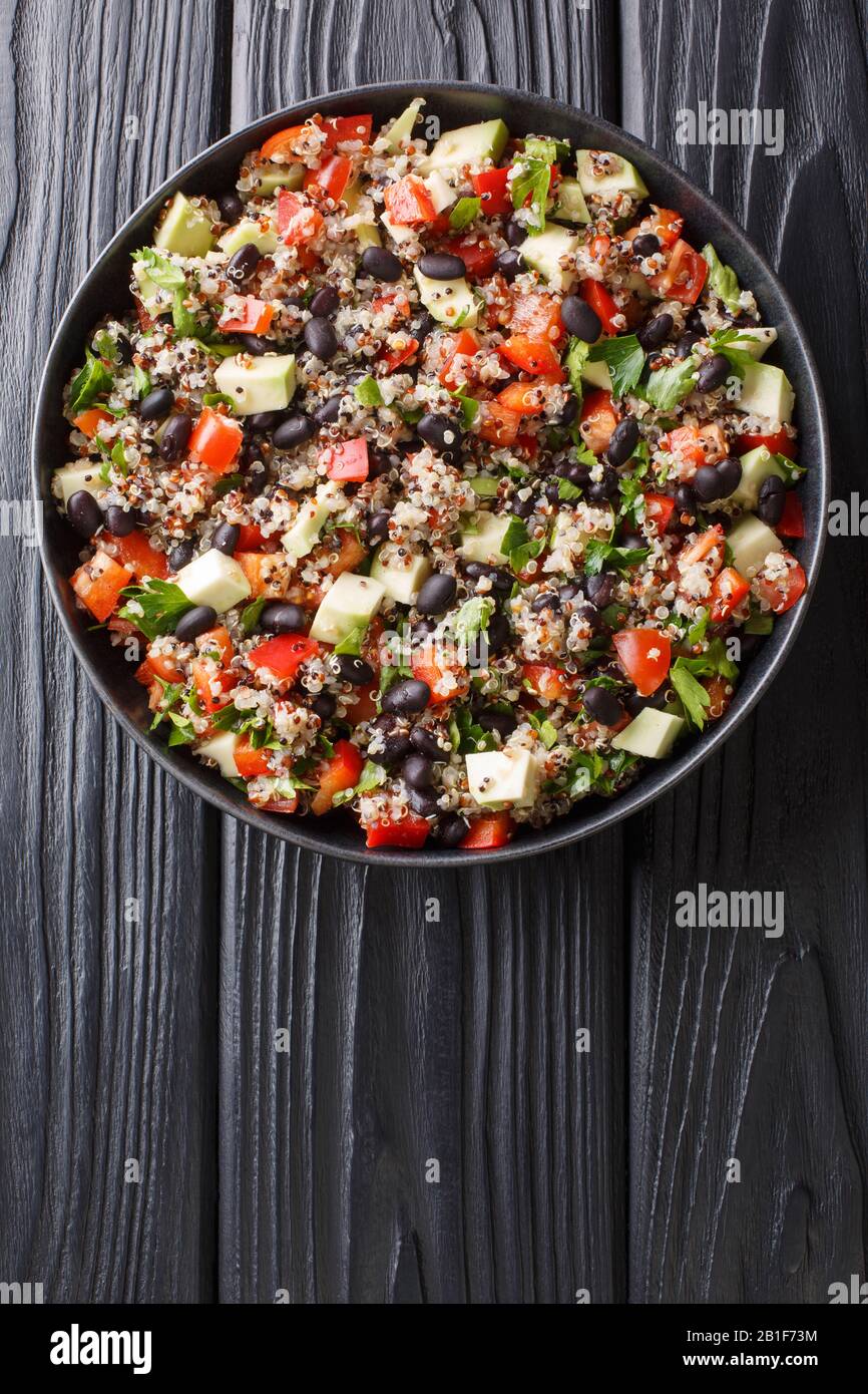 Mexican style quinoa with fresh avocado, peppers, tomatoes and black ...