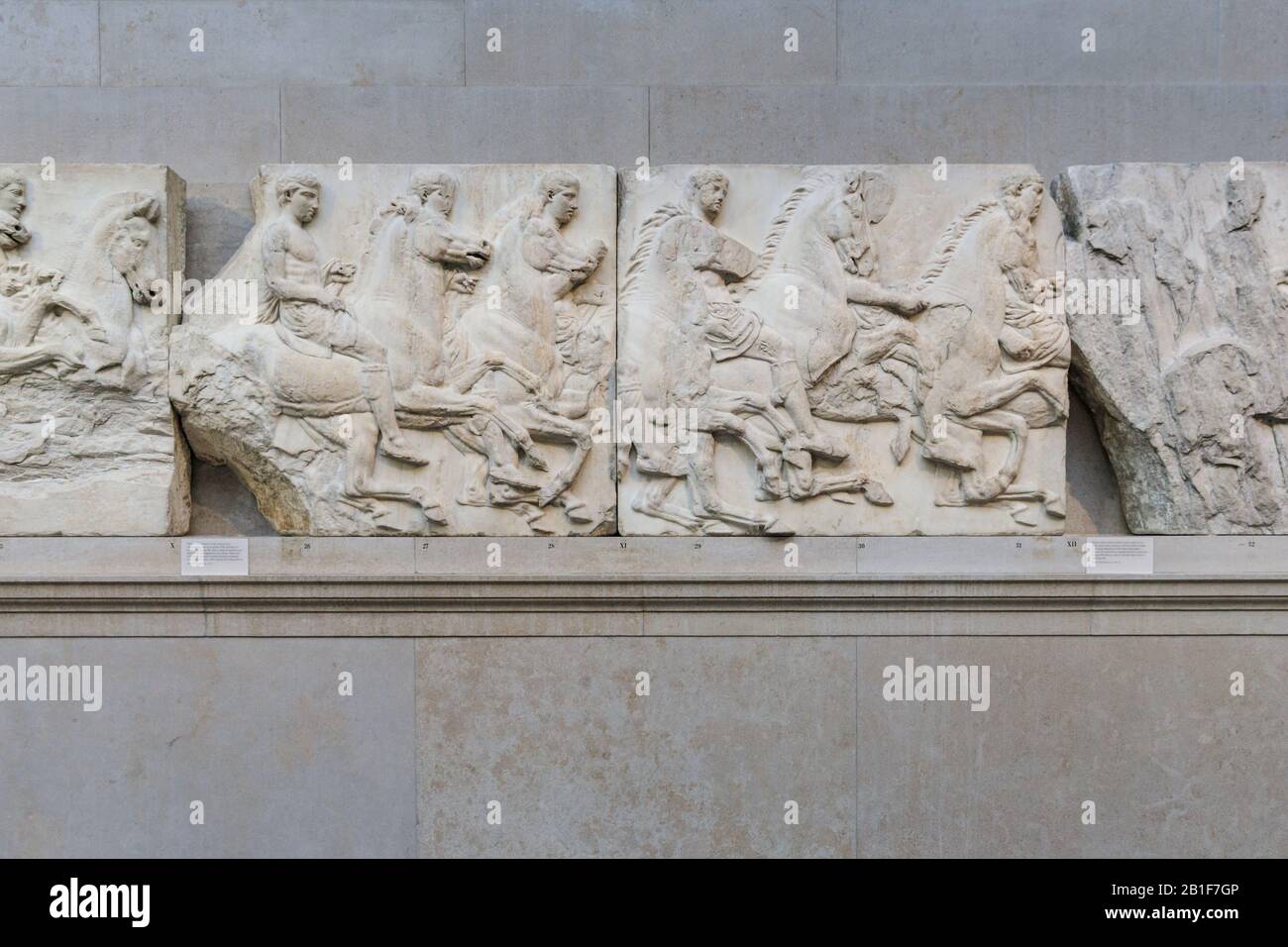 The South Frieze, Parthenon Marbles, also known as the Elgin Marbles at the British Museum ...