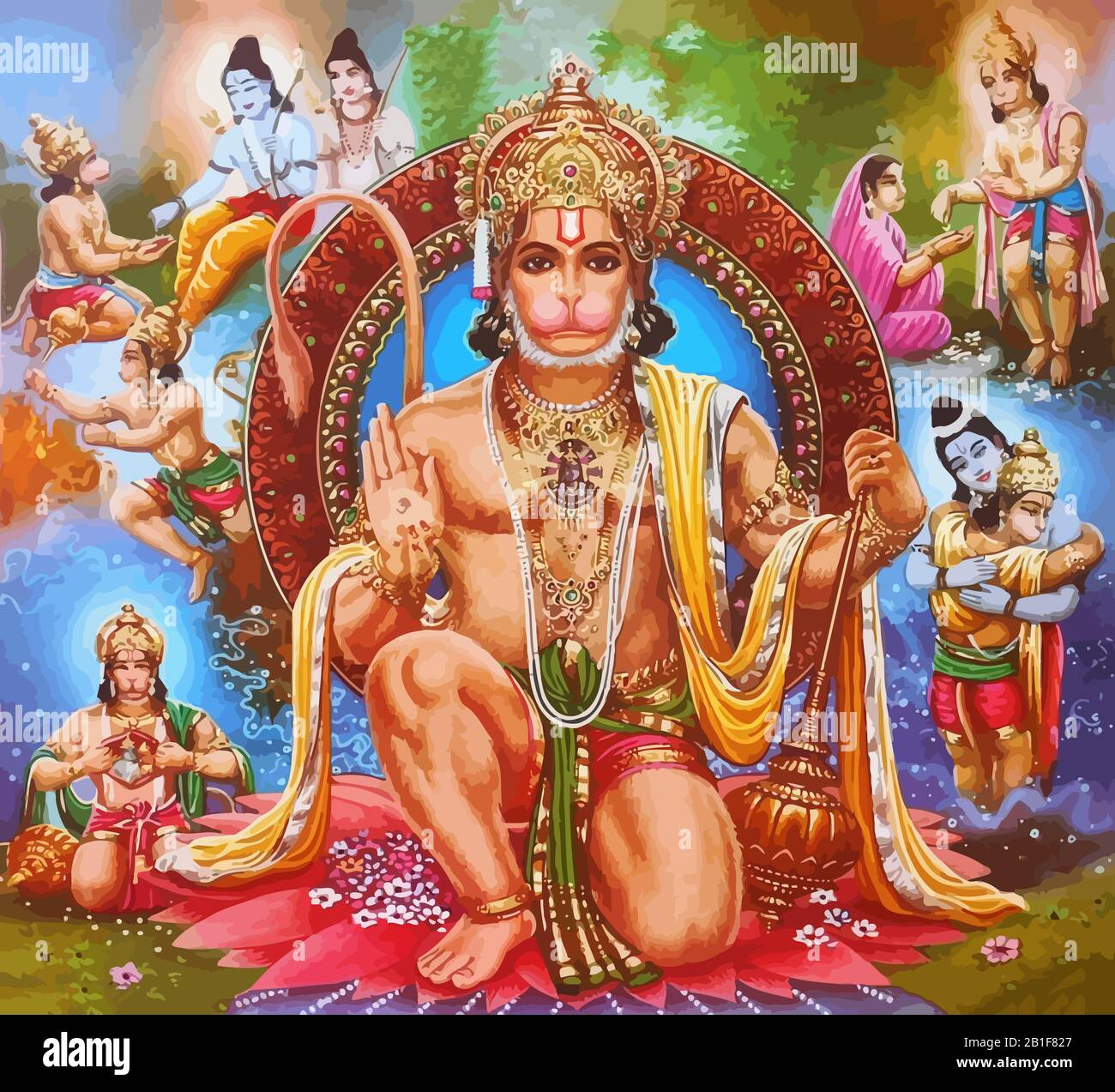 Hanuman God Illustration High Resolution Stock Photography and Images ...