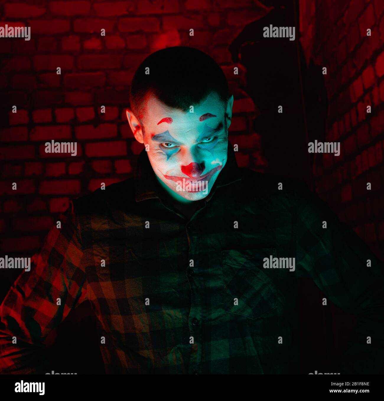 Scary joker looking man hi-res stock photography and images - Alamy