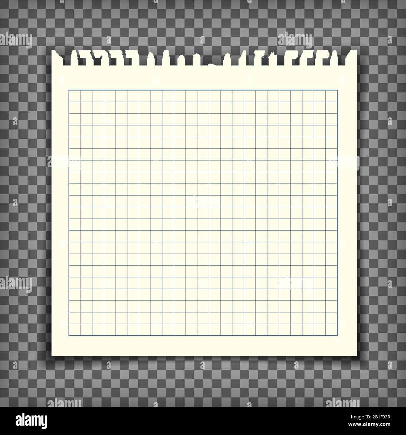 Empty checkered note book page with torn edge Stock Vector Image & Art ...