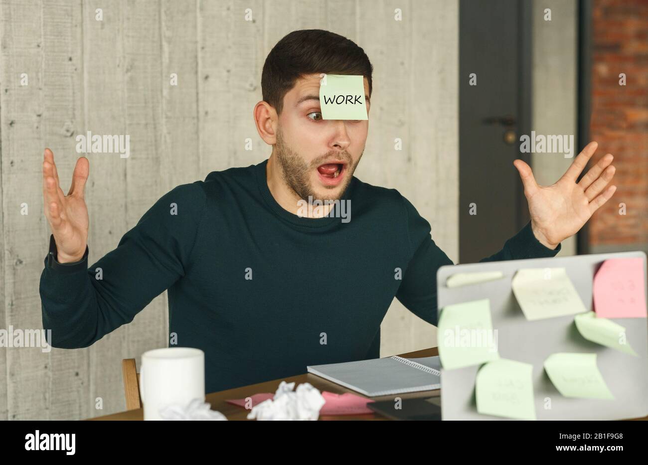 Man sticky notes face hi-res stock photography and images - Alamy
