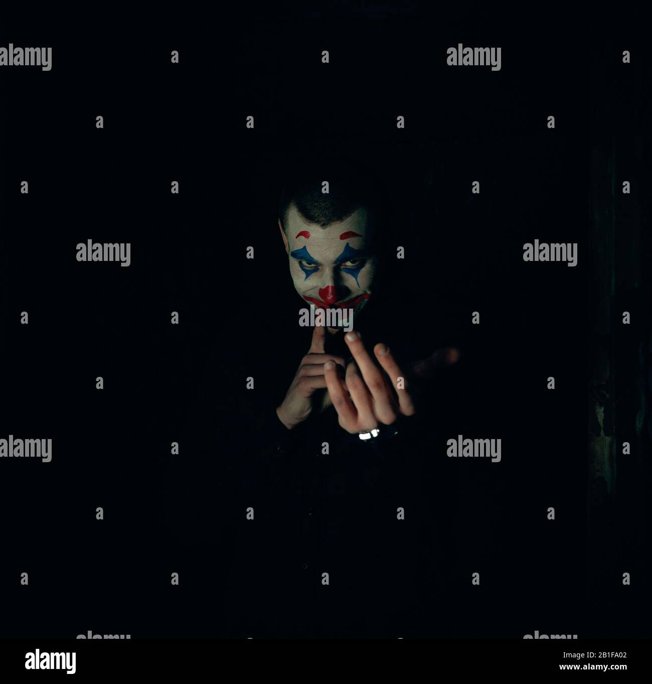Scary joker looking man hi-res stock photography and images - Alamy