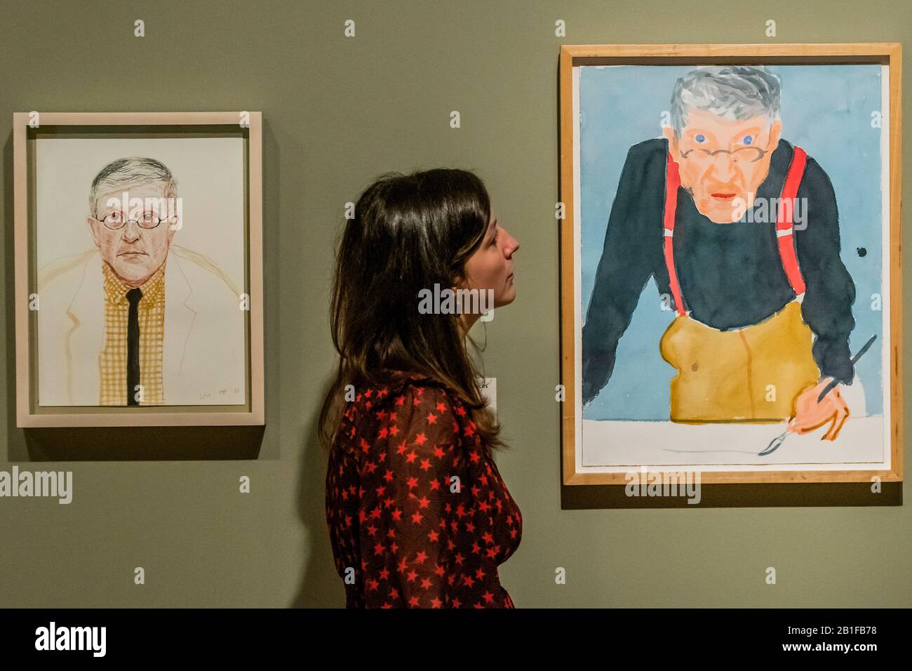 London, UK. 25th Feb 2020. Self Portraits - David Hockney: Drawing from ...