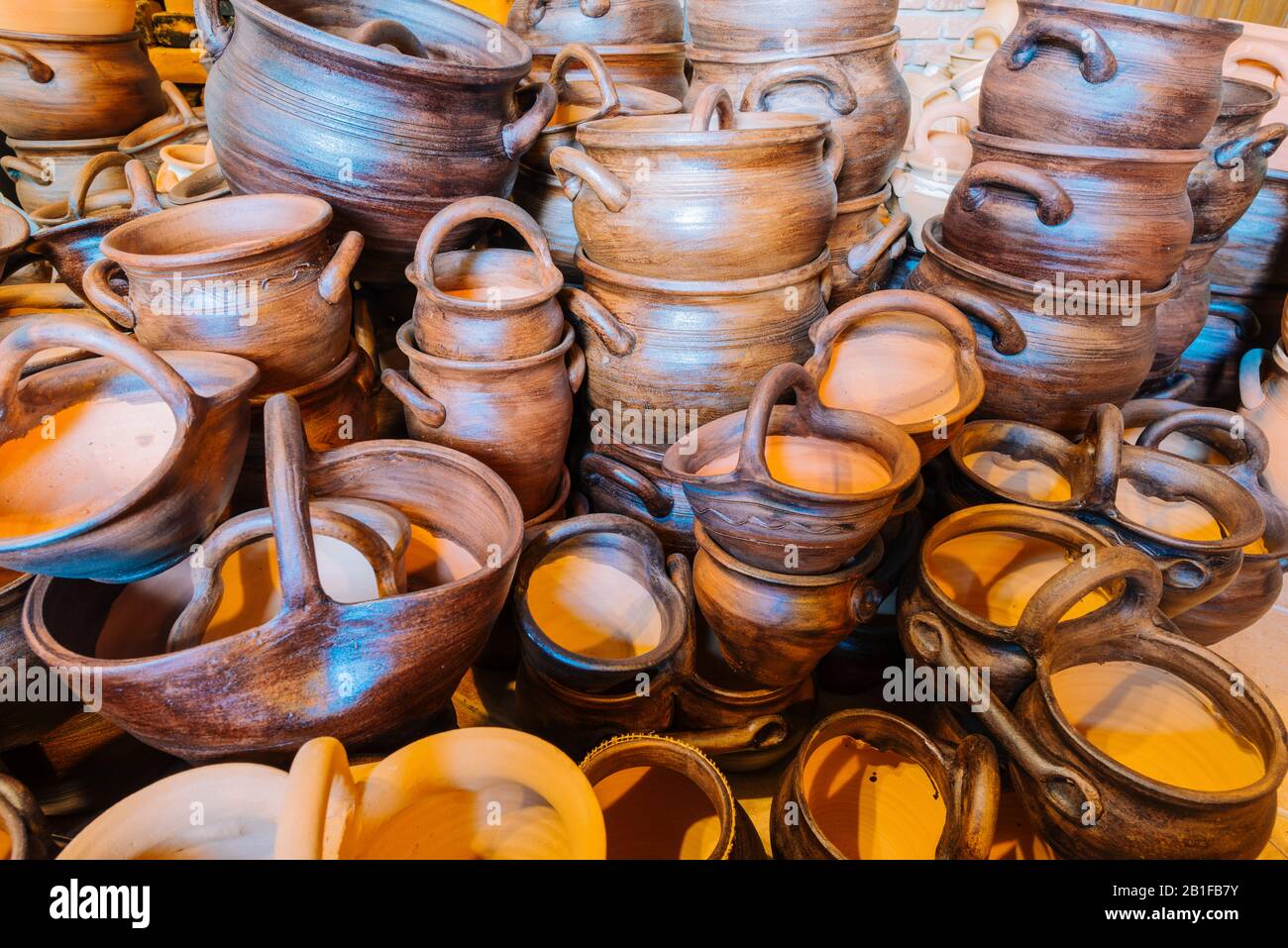 handmade pottery in a old pottery workshop Stock Photo - Alamy