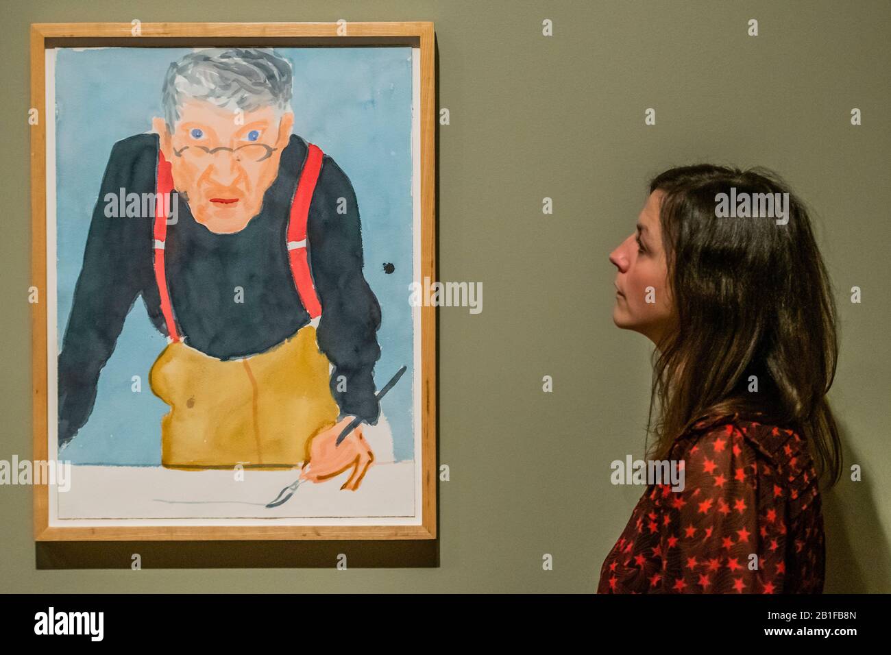 London, UK. 25th Feb 2020. Self Portrait - David Hockney: Drawing from ...