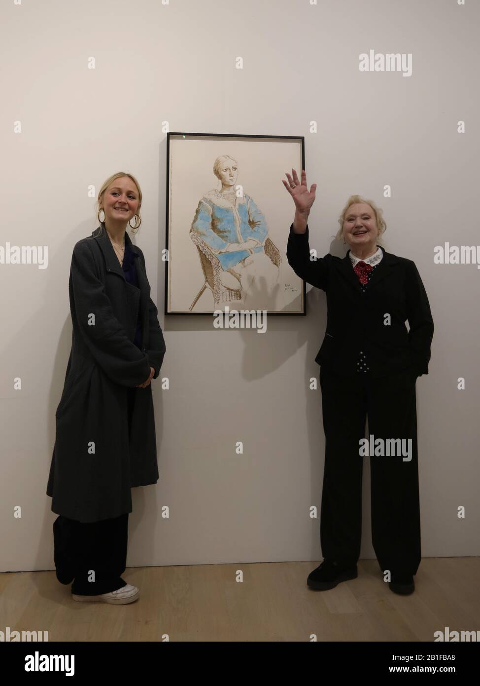Scarlett Clark and her grandmother Celia Birtwell,who waves goodbye to ...