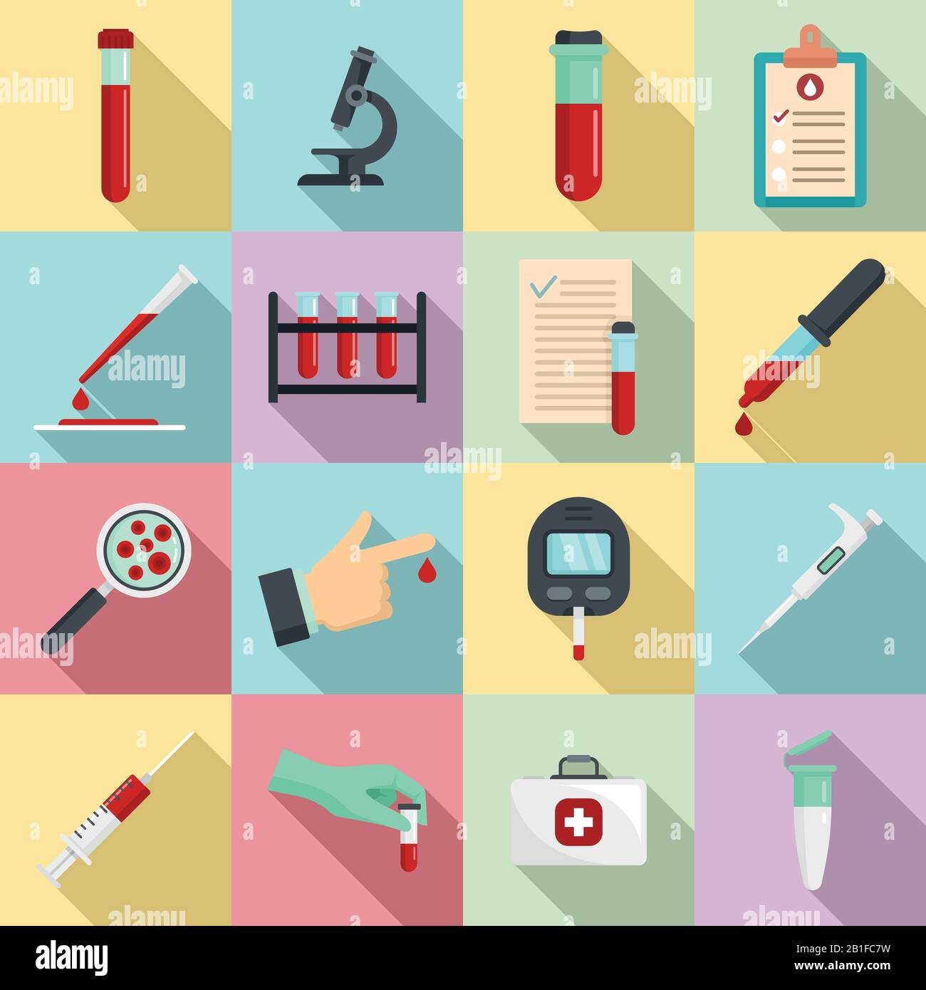 Blood test icons set. Flat set of blood test vector icons for web ... Blood test icons set. Flat set of blood test vector icons for web ...