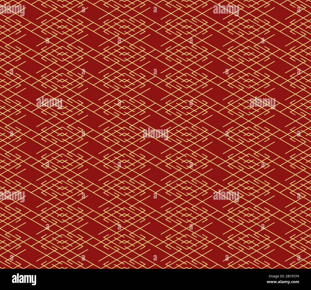 Seamless yellow line pattern on red background. Abstract linear texture ...