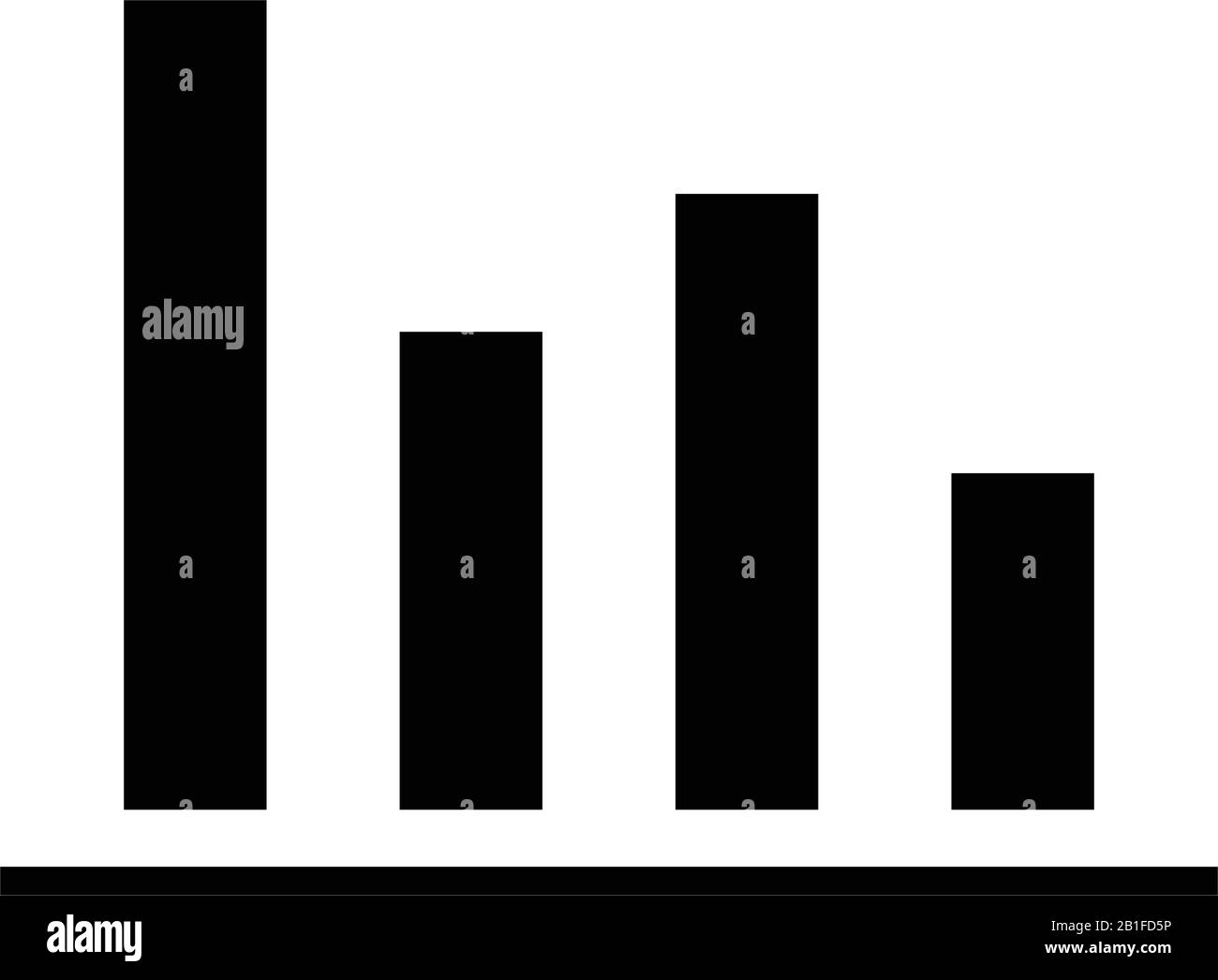 Bar chart black icon, concept illustration, vector flat symbol, glyph ...