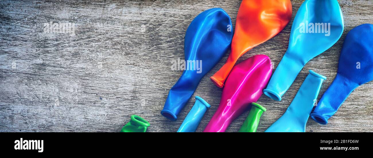 horizontal balloon party background copy space Stock Photo - Alamy