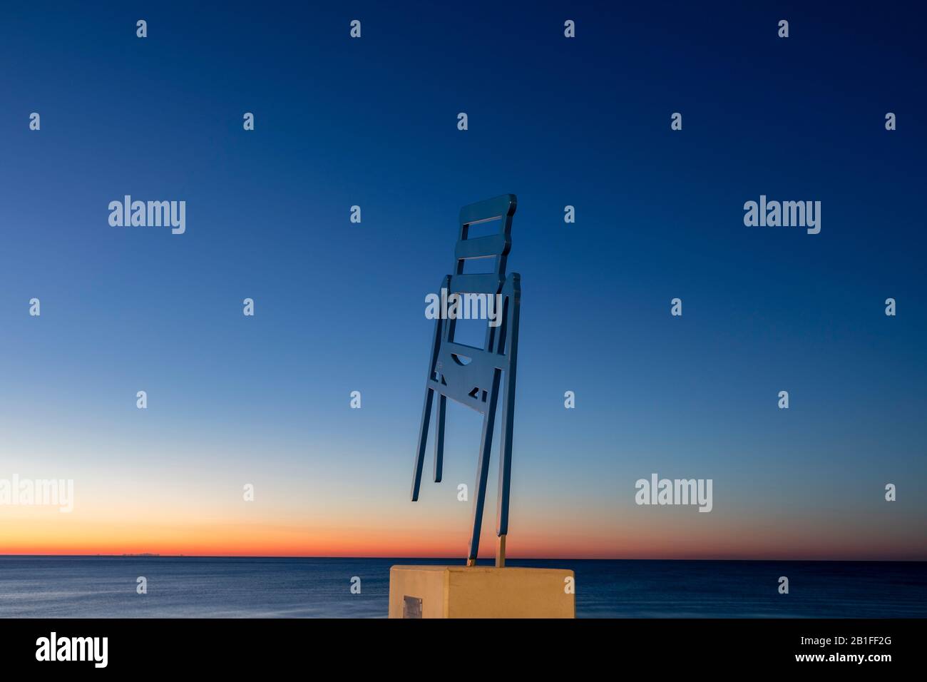 Sab's Chair, Sculpture of Blue Chairs, Promenade des Anglais, Nice ...