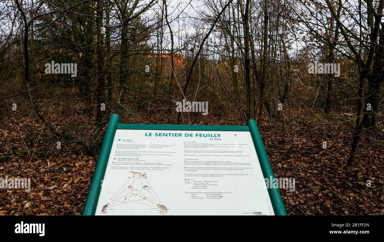 Forested area in suburban district, Saint-Priest, eastern suburb of ...