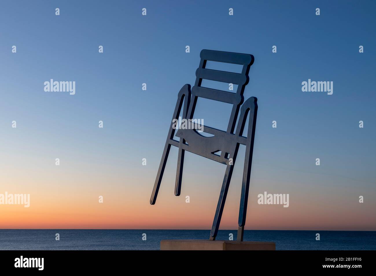 Sab's Chair, Sculpture of Blue Chairs, Promenade des Anglais, Nice ...