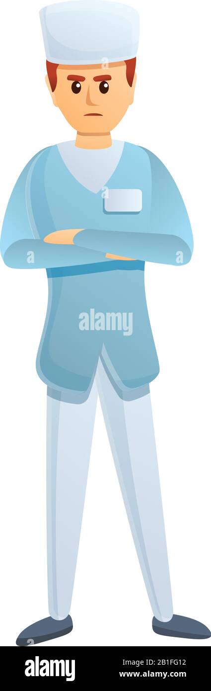 Mental hospital serious doctor icon. Cartoon of mental hospital serious ...