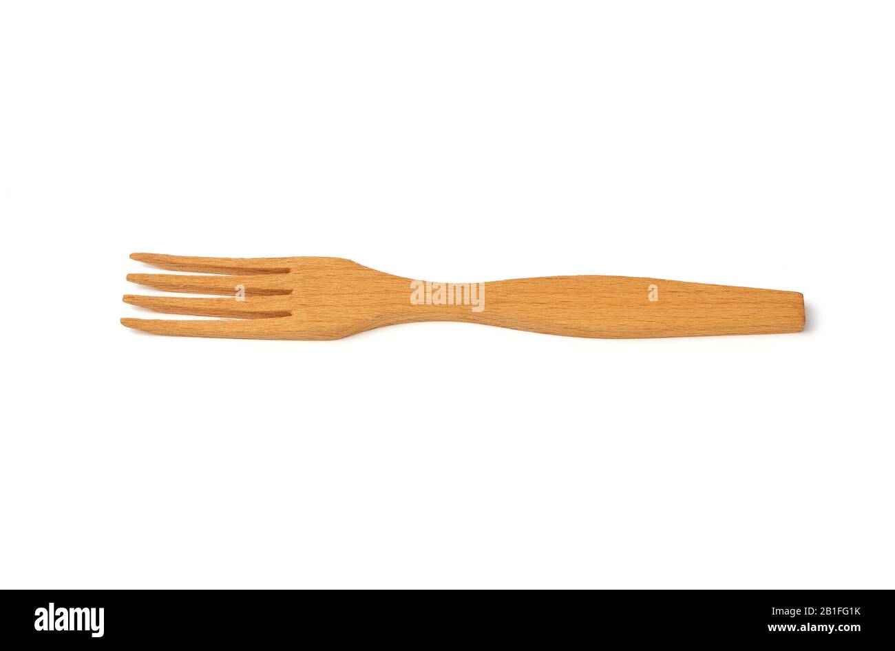 wooden yellow fork isolated on white background, vintage appliance ...