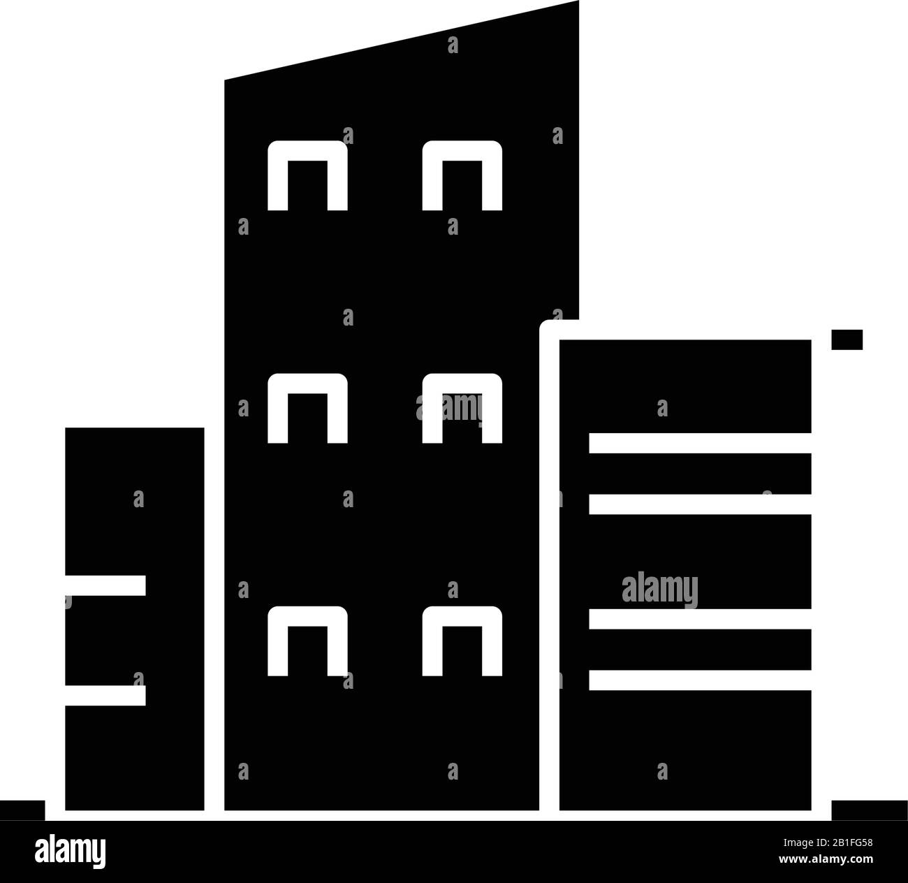 Blocks black icon, concept illustration, vector flat symbol, glyph sign ...