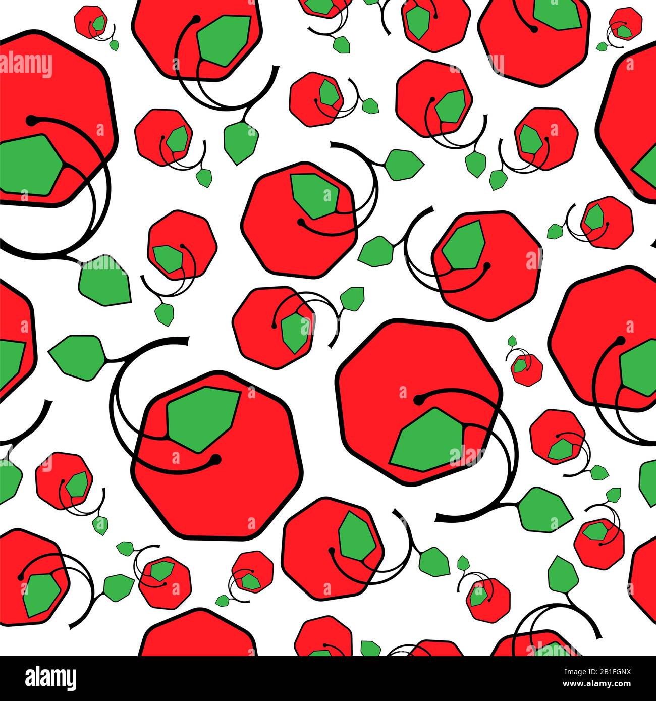 Vector illustration of apple seamless background. Red and green Stock ...