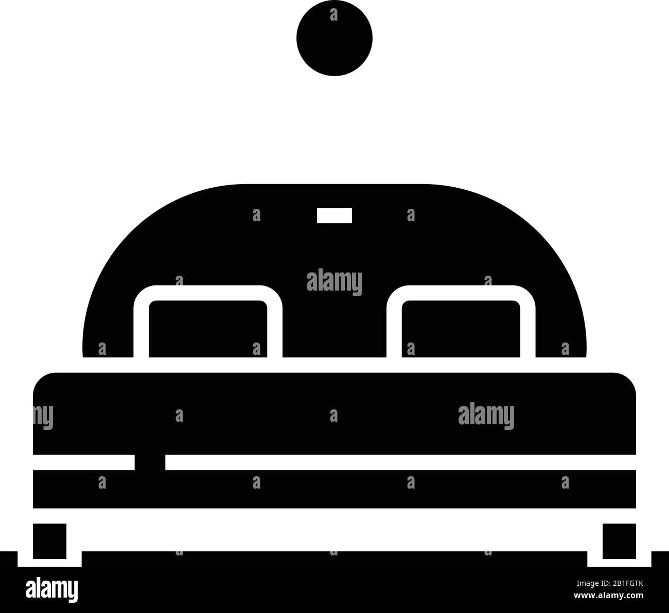 Bed black icon, concept illustration, vector flat symbol, glyph sign ...