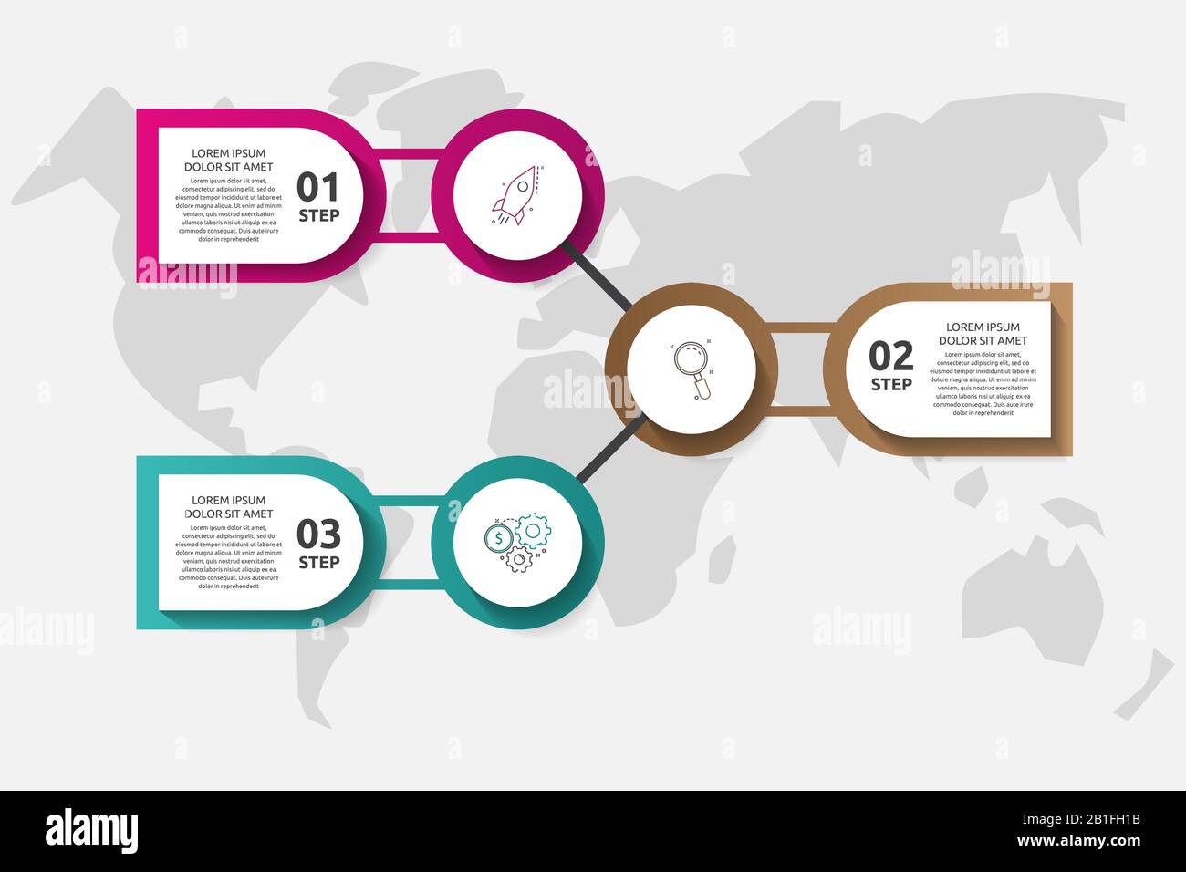 Vector template circle infographics. Business concept with 3 options and parts. Three steps for ...