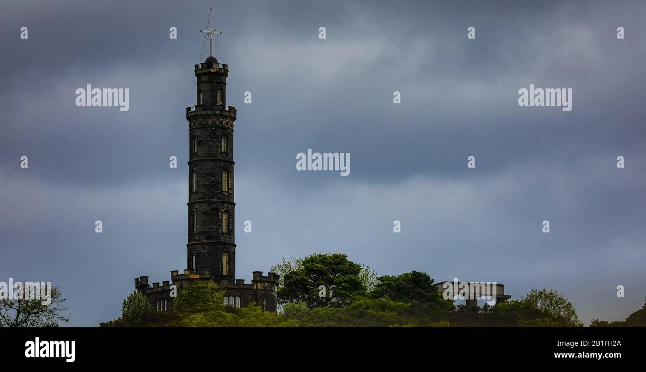 EDINBURGH, UNITED KINGDOM - MAY 30, 2019: Famous central streets and ...