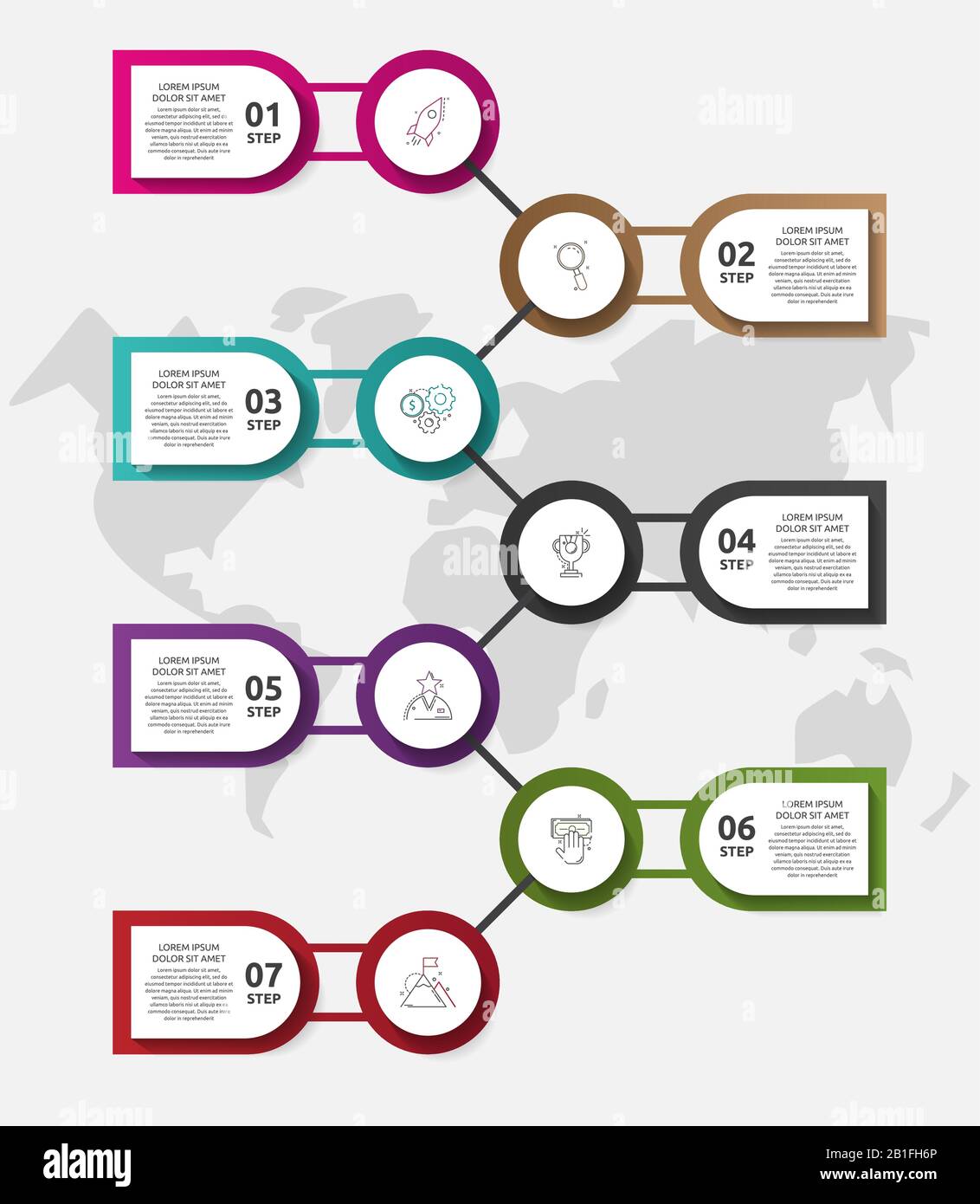 Vector template circle infographics. Business concept with 7 options ...