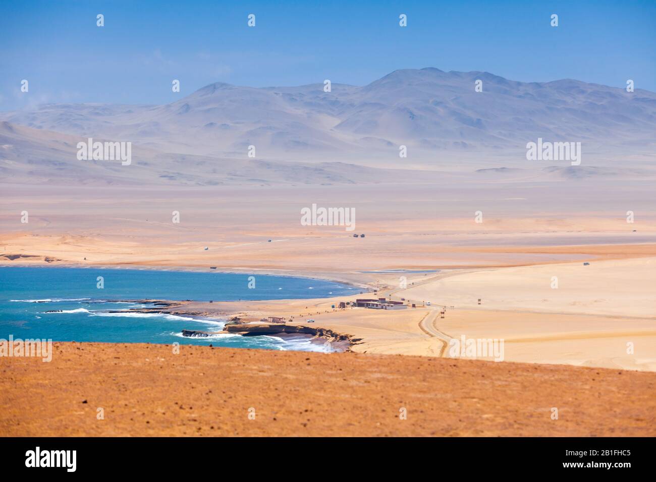 Paracas view national reserve, desert, ocean bay, sunny weather Stock ...