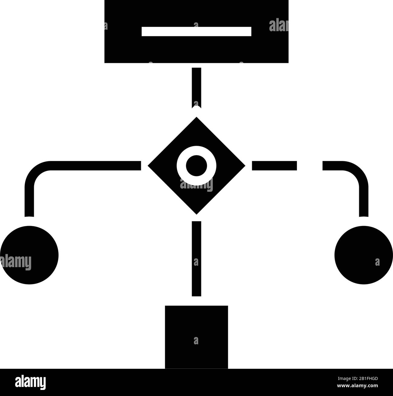 Block diagram black icon, concept illustration, vector flat symbol ...