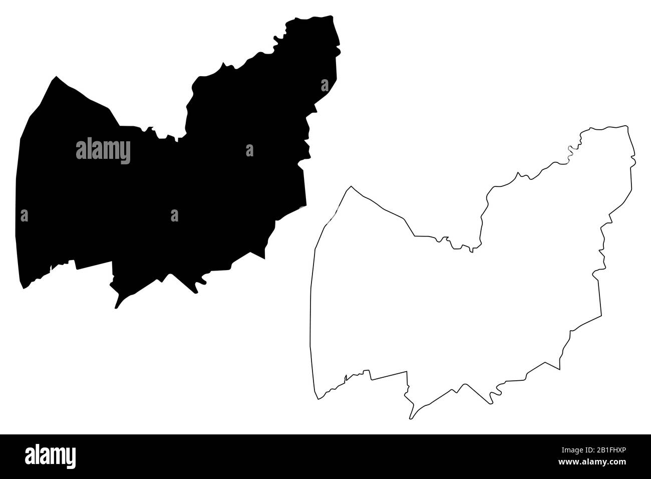 Manzini Region (Swaziland, Kingdom of Eswatini) map vector illustration ...